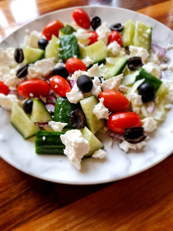 Greek Style Salad - Cooking with Fi